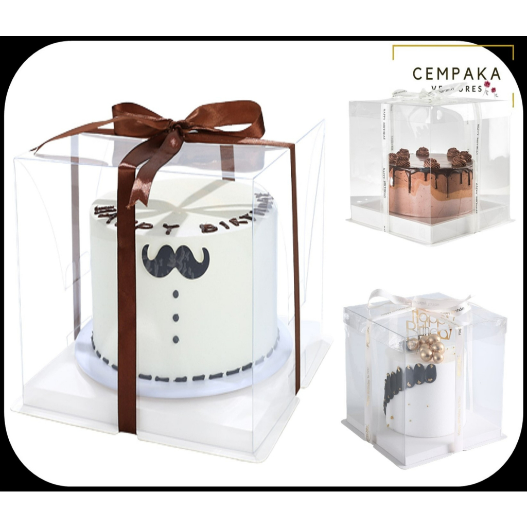 Rectangular Full Transparent Hantaran Box WITHOUT Ribbon l Round ...