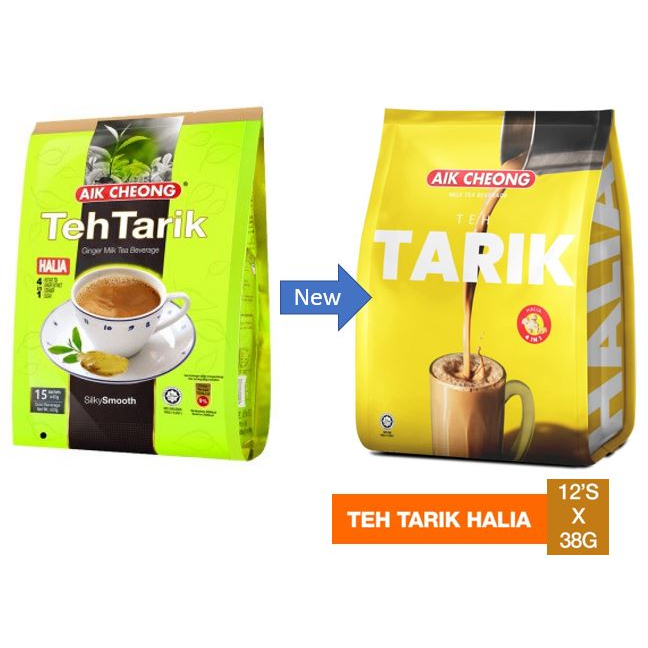 Aik CHEONG Teh Tarik 3in1 Classic /4in1 Halia/Cham Combo (38g x 12s)/2in1 No Sugar (25g x 12s ...