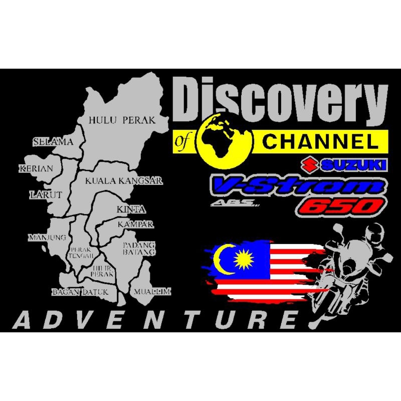 Perak Discovery Map Custom Your Bike type Pannier / Box Sticker V strom ...