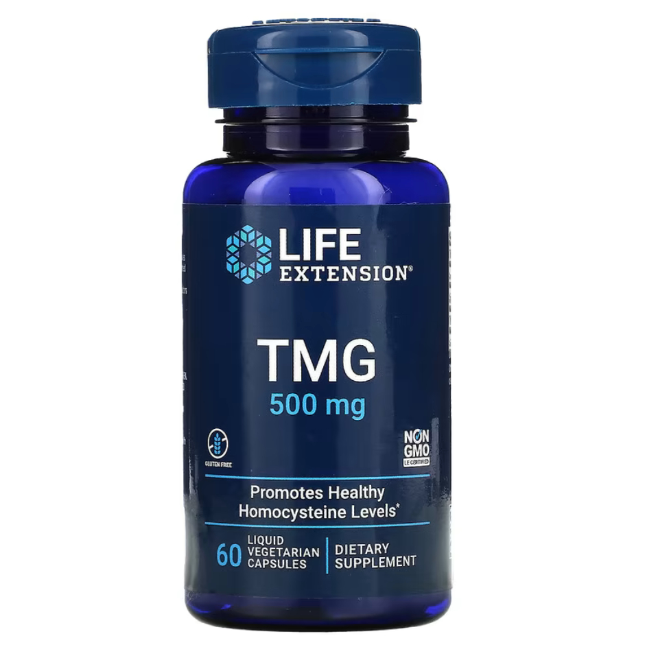 Life Extension, TMG, 500 mg, 60 Liquid Vegetarian Capsules TMG Powder ...