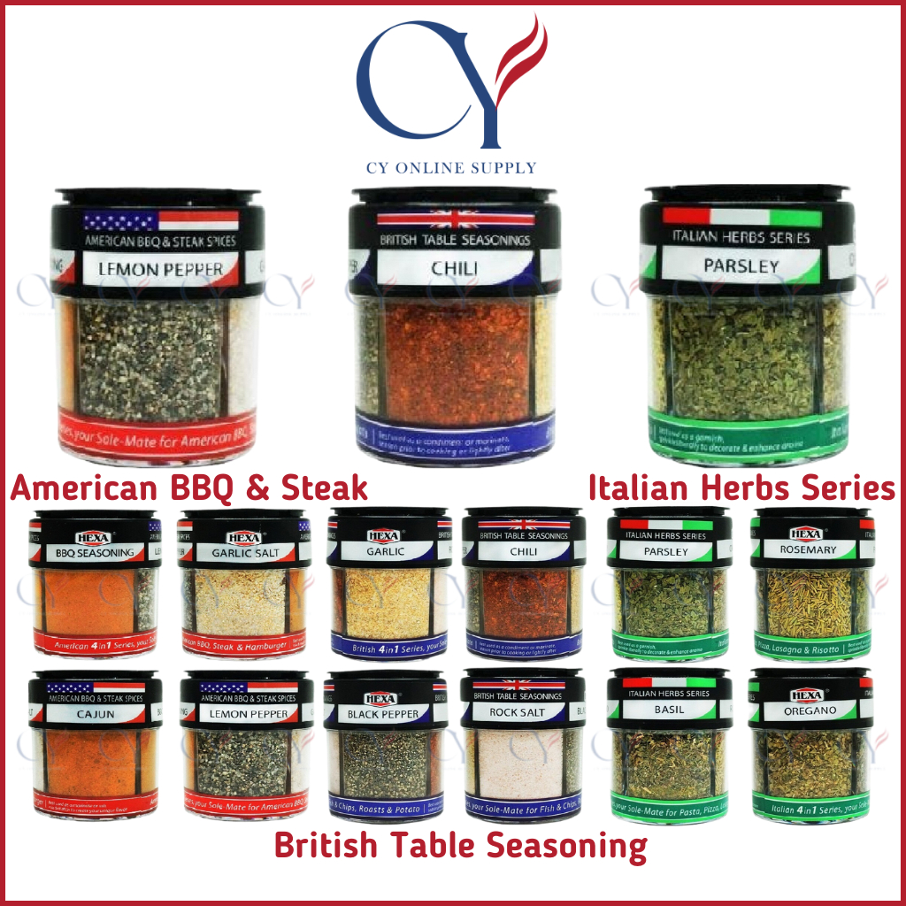 HEXA HALAL Spice 4 in 1 Table Seasoning 85g l BBQ & Steak Seasoning 85g ...