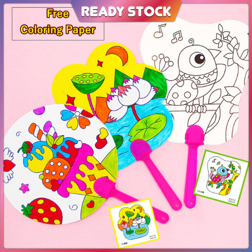 Kids DIY Fan Art And Craft For Kids Painting Hand Fan Art Craft ...