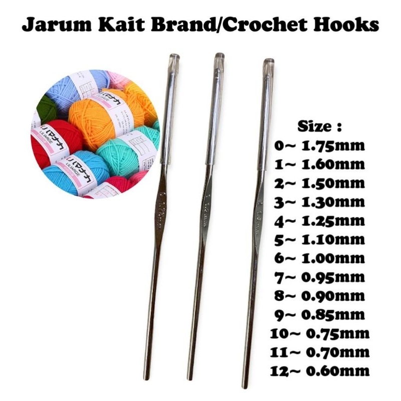 Tulip Brand Crochet Hooks / Jarum Kait Brand Tulip /single hook ...
