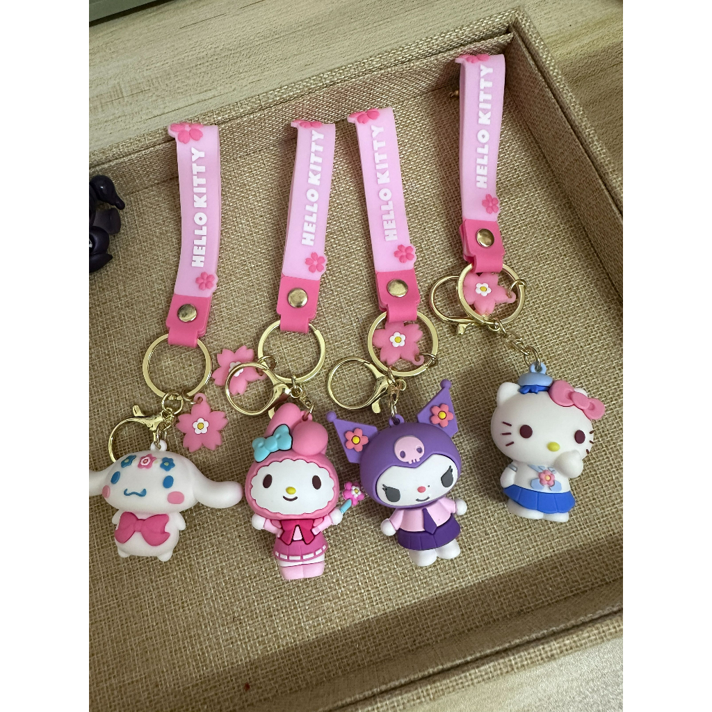 Cute Sanrio Hello Kitty Series Kuromi Melody Cinnamoroll Keychains with ...