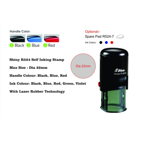Shiny R524 Self Inking Stamp / Company Round Chop / Cop Getah Bulat ...