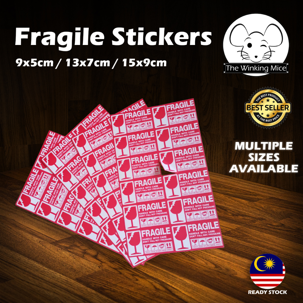 [1000pcs] Fragile Sticker Tape Warning Sticker Easy to Break Fragile ...