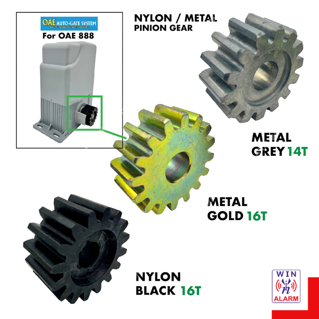 NYLON GEAR 16T METAL GEAR 14T OAE 888 DC sliding autogate motor ...