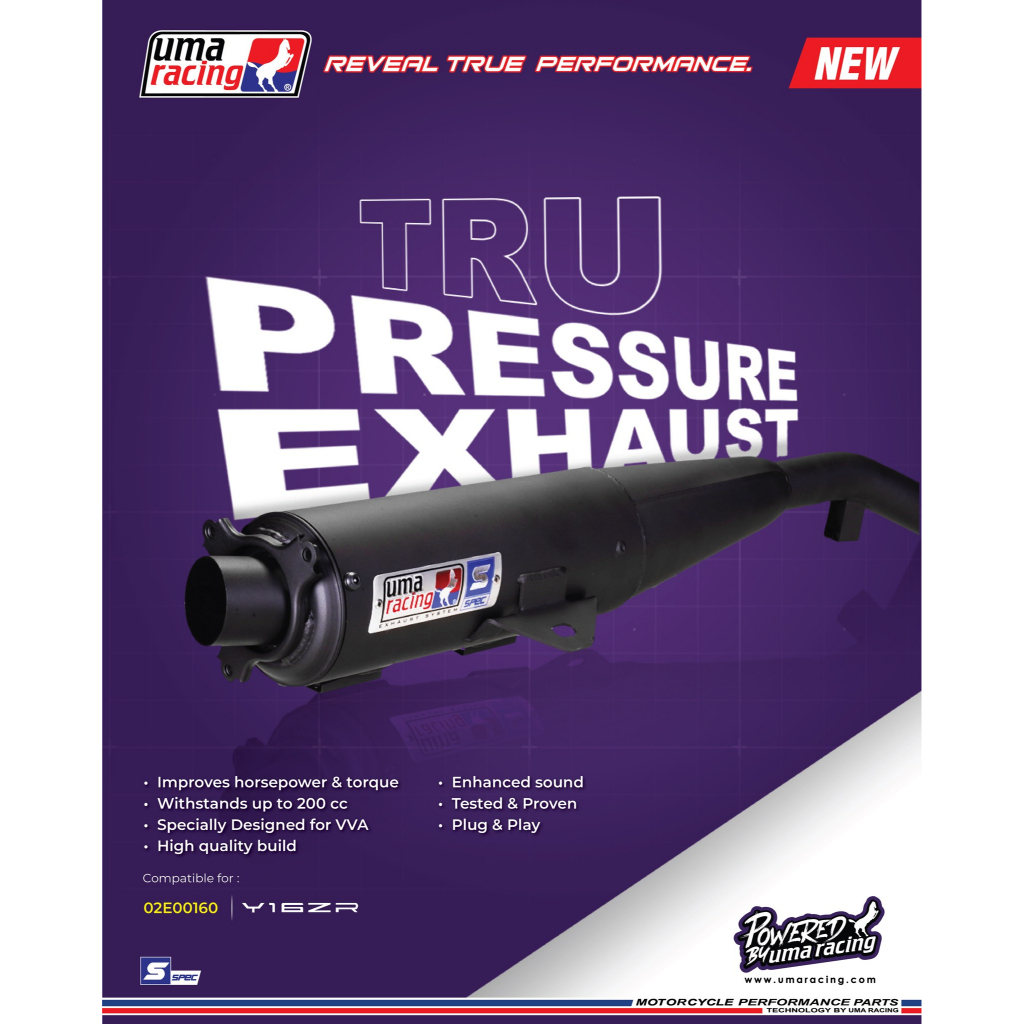 Uma Racing Y16ZR Tru Pressure Exhaust Pipe Ekzos Y16 | Shopee Philippines