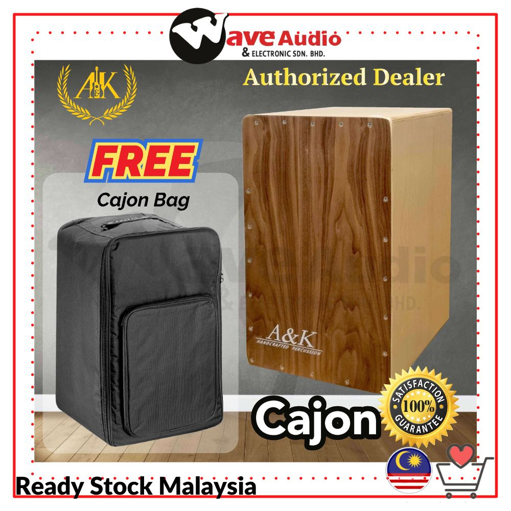 AK Cajon Percussion with Bag, Adjustable Snare Switch, Drum Box Beat ...