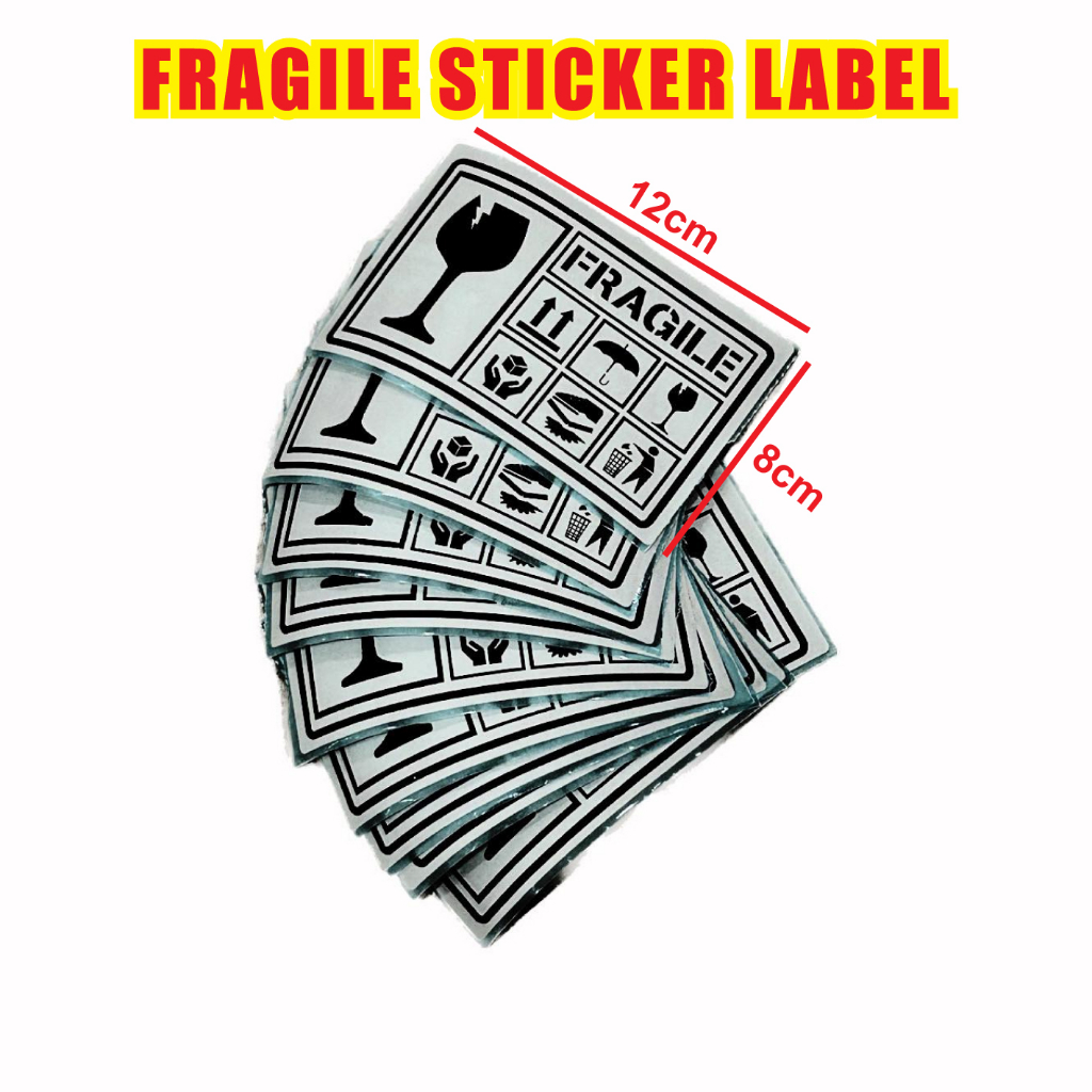 Fragile Sticker Label Courier Bag Parcel Bag Flyer Carton Box | Shopee ...
