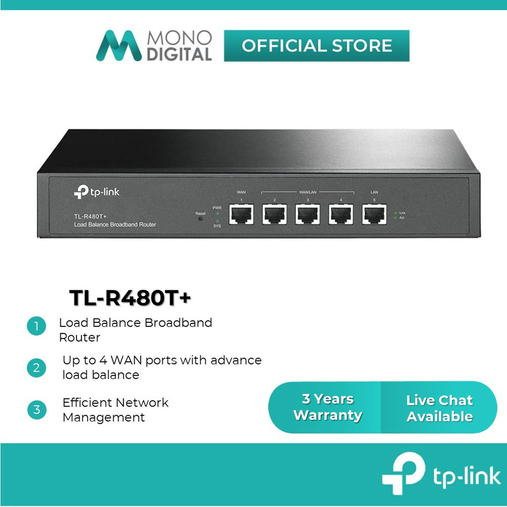 TP-link TL-R480T+ / OMADA ER605 (TL-ER605) STD 5-PORT Multi WAN Desktop ...