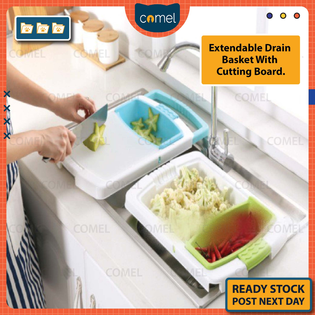 COMEL 4 in 1 Cutting Board Washing Drain Bucket Plastic Chopping Block ...