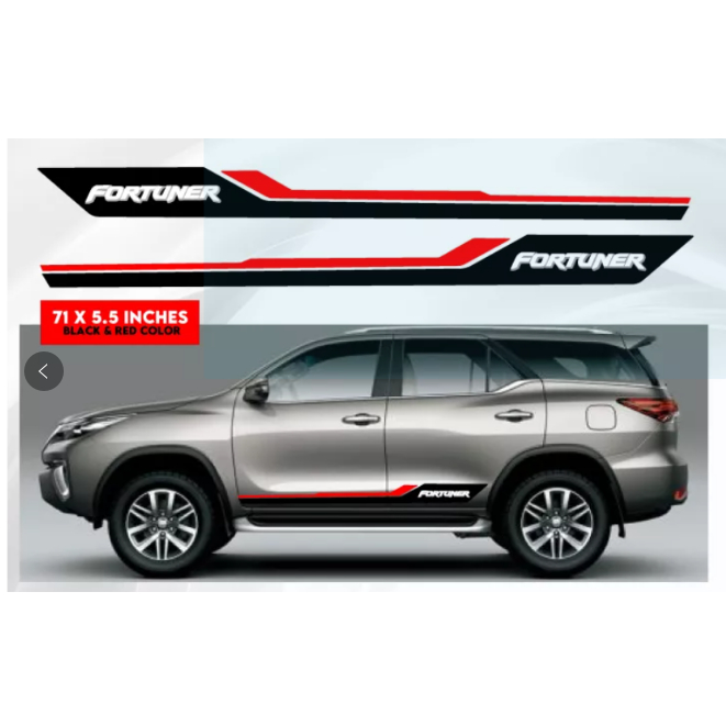 TOYOTA FORTUNER BODY STICKER CUT OUT VINYL DECALS FOR TOYOTA FORTUNER ...
