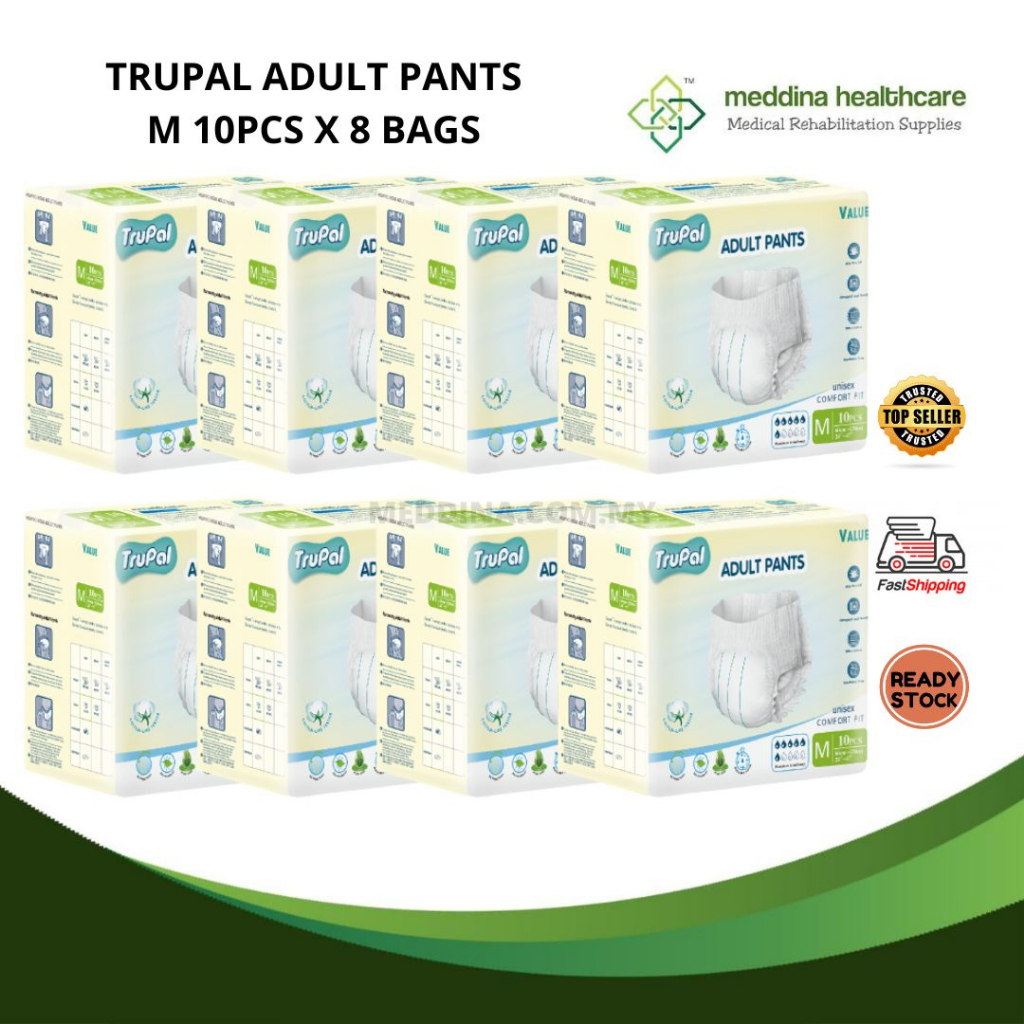 MEDDINA Trupal Adult Pants M (10pcs X 8bags) | Shopee Philippines
