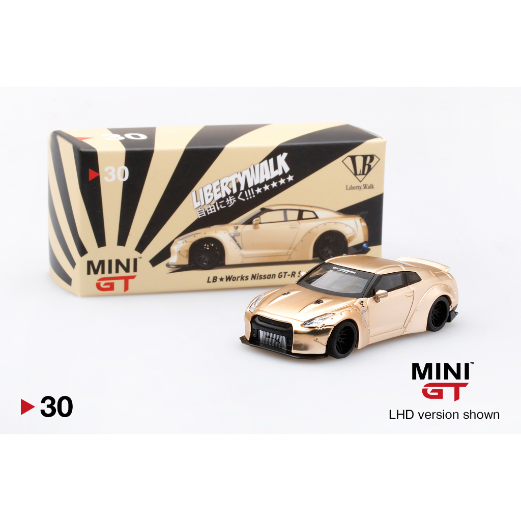 Mini GT MGT 30 Nissan GT-R Satin Gold TSM Model Liberty Walk LB WORKS ...