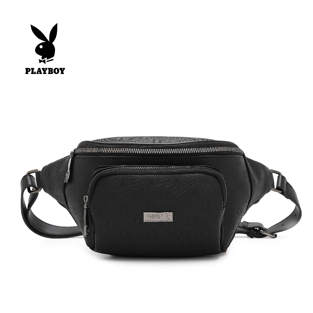 Playboy Monogram Men Waist Bags and Chest Bags PMK 7774 BLACK | Shopee ...