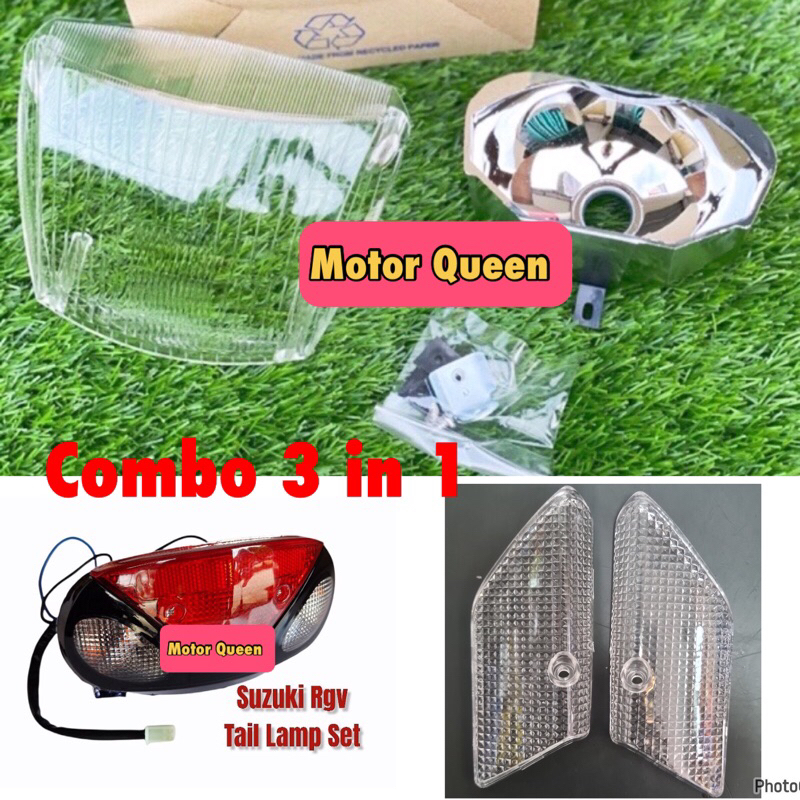 COMBO 3 IN 1 SUZUKI RGV RGV120 HEAD LAMP LIGHT + SIGNAL COVER + TAIL ...