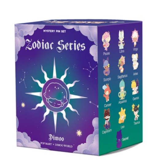 POPMART X DIMOO Zodiac Series Colors Metal Badge Brooch Blind Box ...