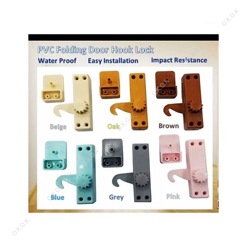 Wiraplas PVC Folding Door Lock With Screw/Plastic Folding Door Bolt ...