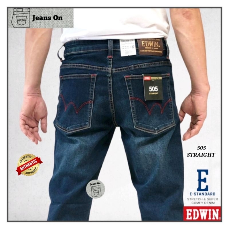 EDWIN 505 STRAIGHT CUT JEANS (RED THREADS) 7505-2596 (INDIGO) | Shopee ...
