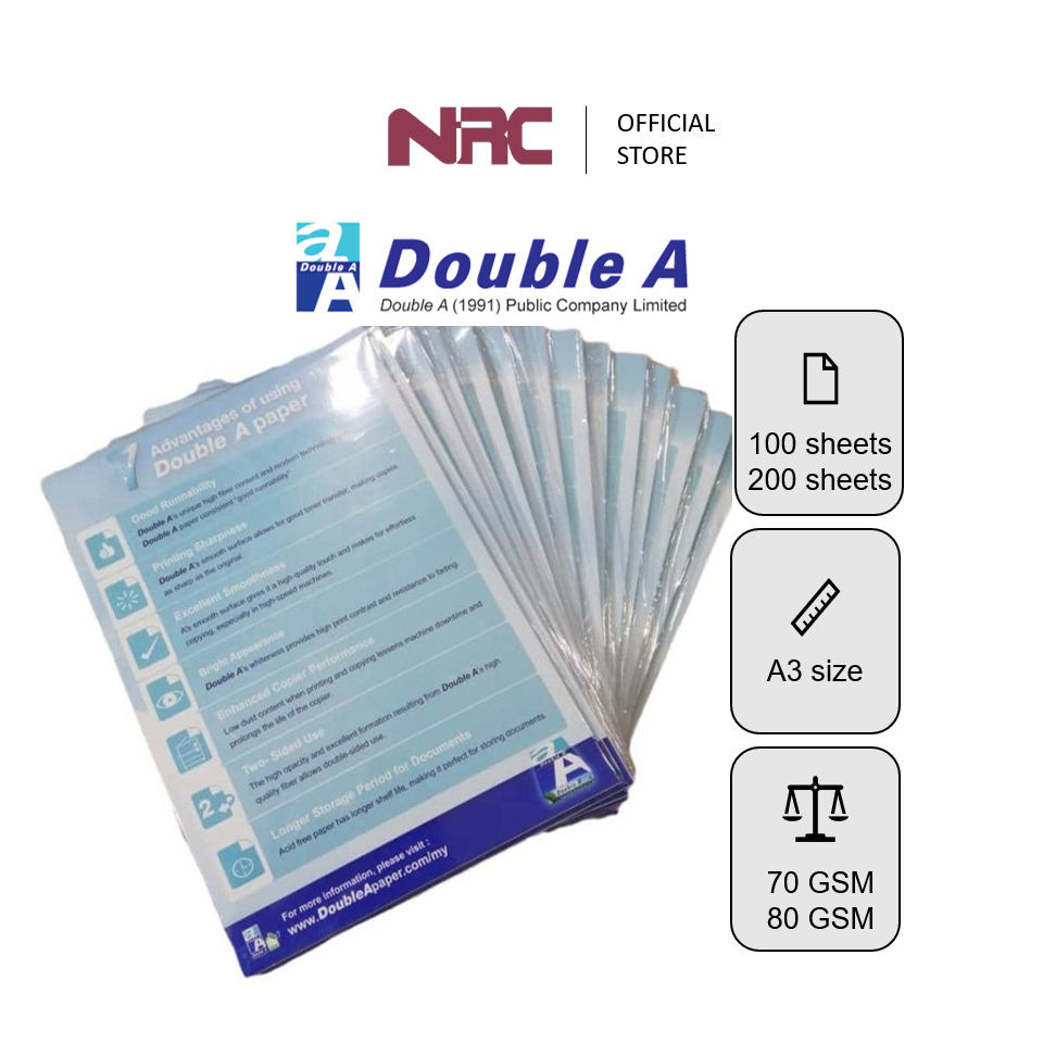Photostat Paper A3 70gsm 80 gsm 100pcs 200pcs (Loose Leaf) | Shopee ...