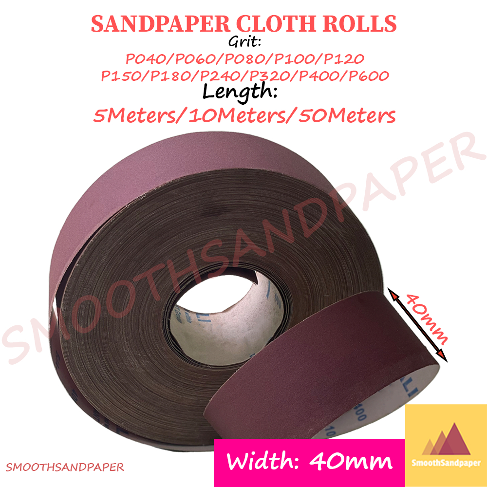 Sandpaper Cloth Roll 40mm Width Aluminium Oxide KAIN 软布砂布卷 | Shopee ...
