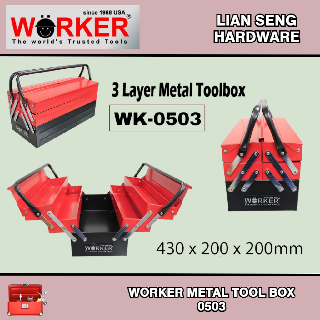 WORKER METAL TOOL BOX - (0503) | Shopee Philippines