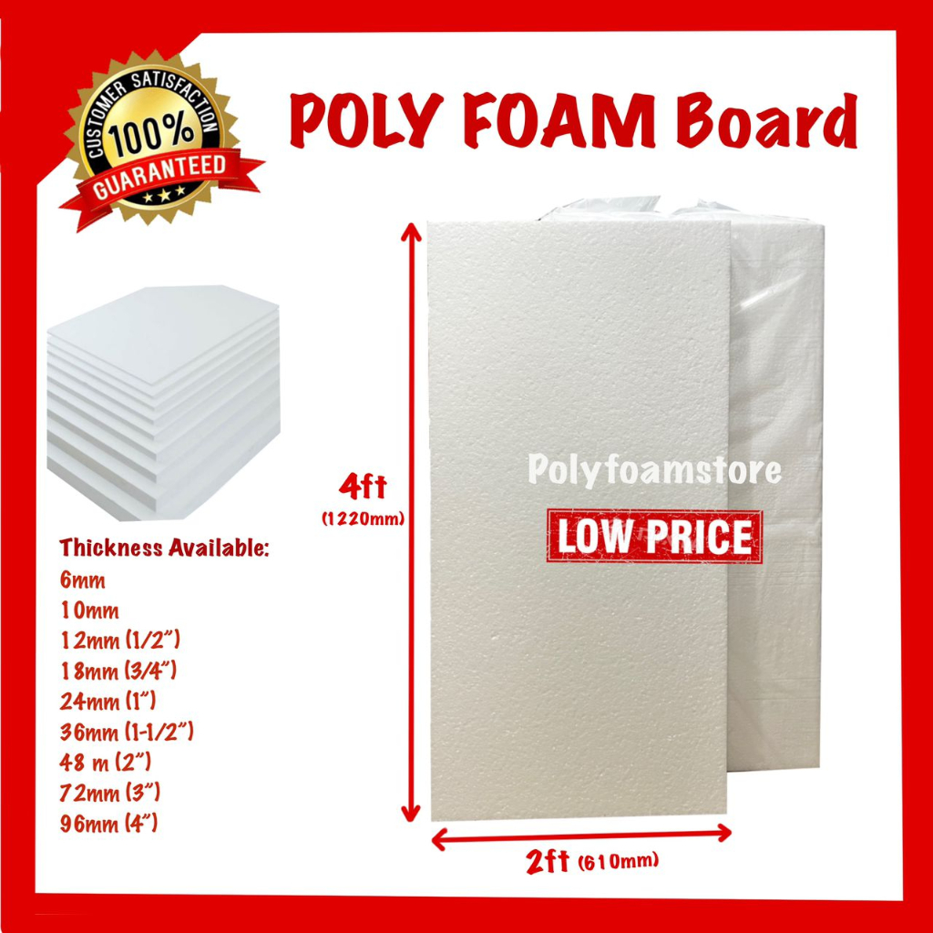 4FT X 2FT POLY FOAM BOARD/ SQUARE FOAM / GABUS EMPAT SEGI/ POLISTERIN ...