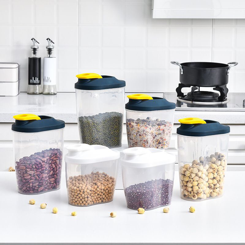 1.5L Plastic Cereal Storage Box Kitchen Food Grain Rice Container Bekas ...