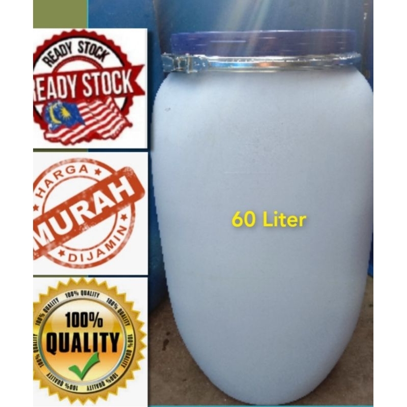 60 liters/Used Barrel/Airtight Barrel/Blue Barrel/ Bokashi/EM/Bakasi ...