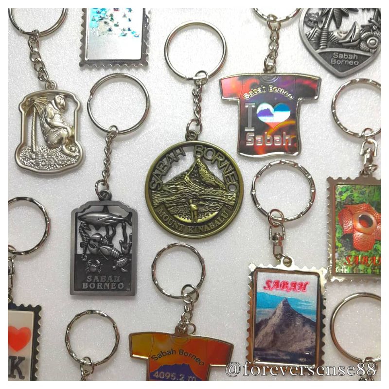 Sabah Borneo Metal Keychain Gantungan Kunci Sabah Souvenirs Random ...