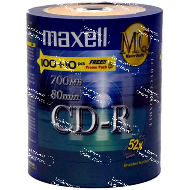 MAXELL GOLD CDR 52X 80 MIN CDR 100 PCS FREE 10 PCS/ PACK | Shopee ...