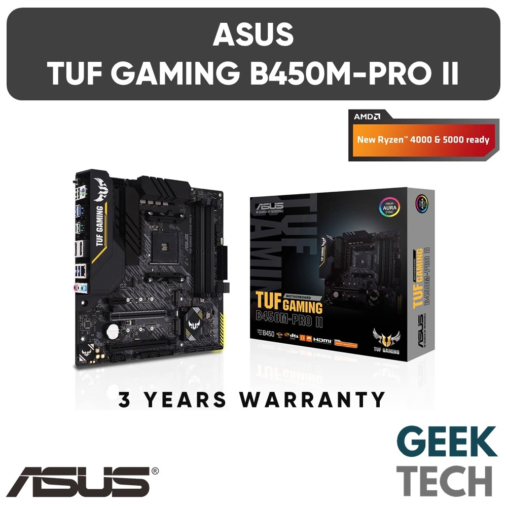 ASUS TUF Gaming B450M-Pro II mATX Motherboard - Compatible with Ryzen ...