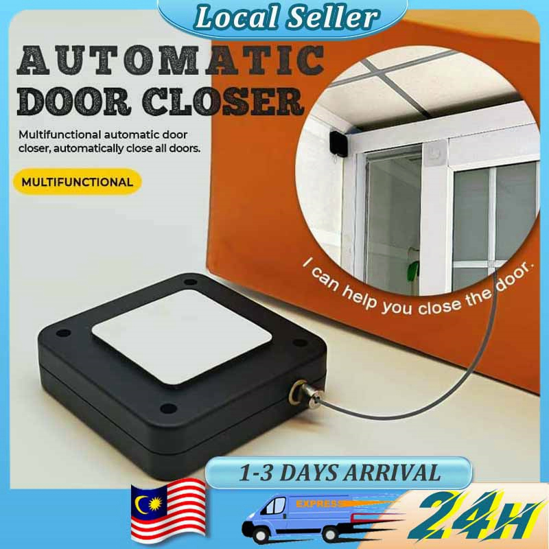 Automatic Door Closer Adjustable Punch Free Auto Closer Soft Close ...