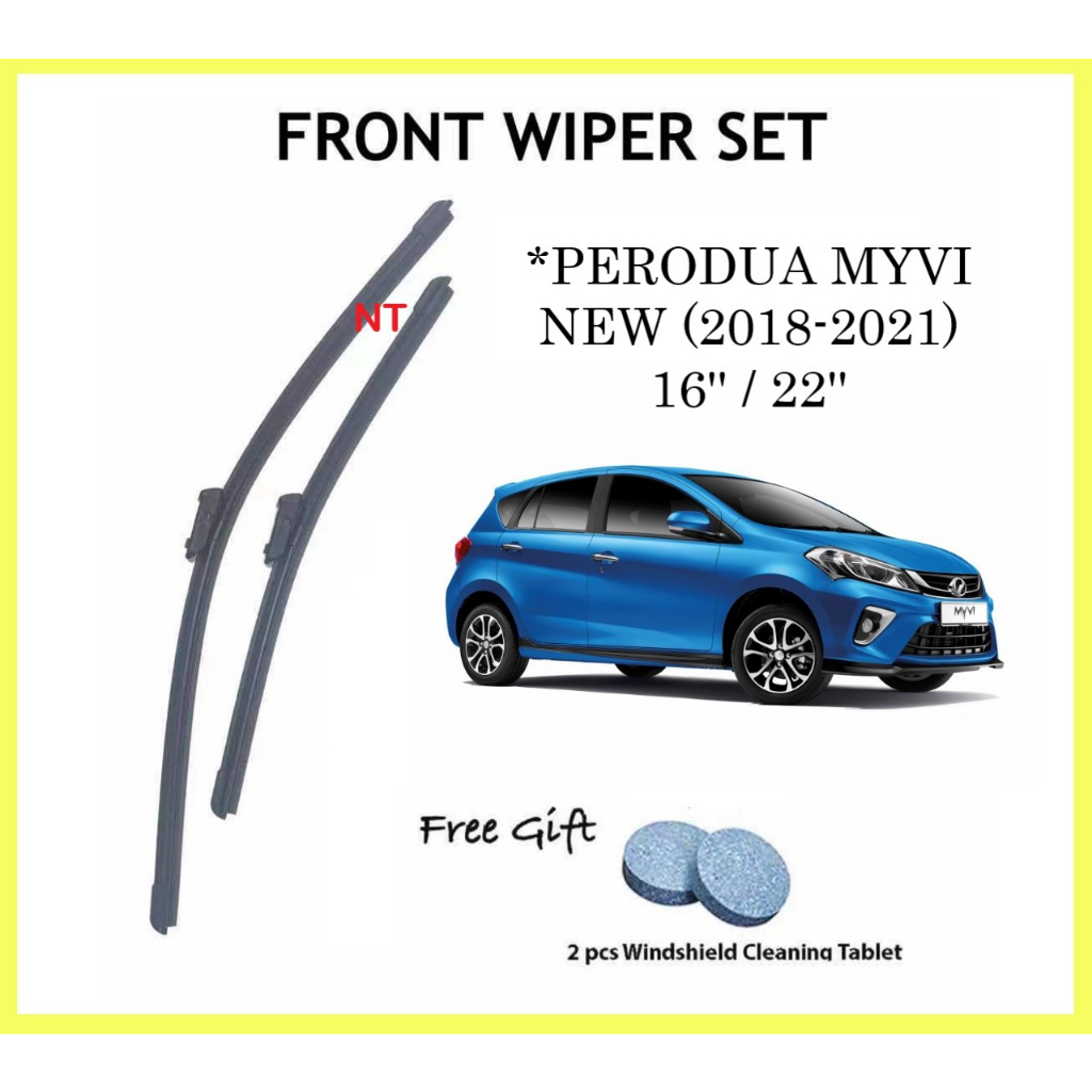 PERODUA MYVI NEW (2018-2021) JAPAN TECHNOLOGY WIPER BLADE SET 16'' / 22 ...