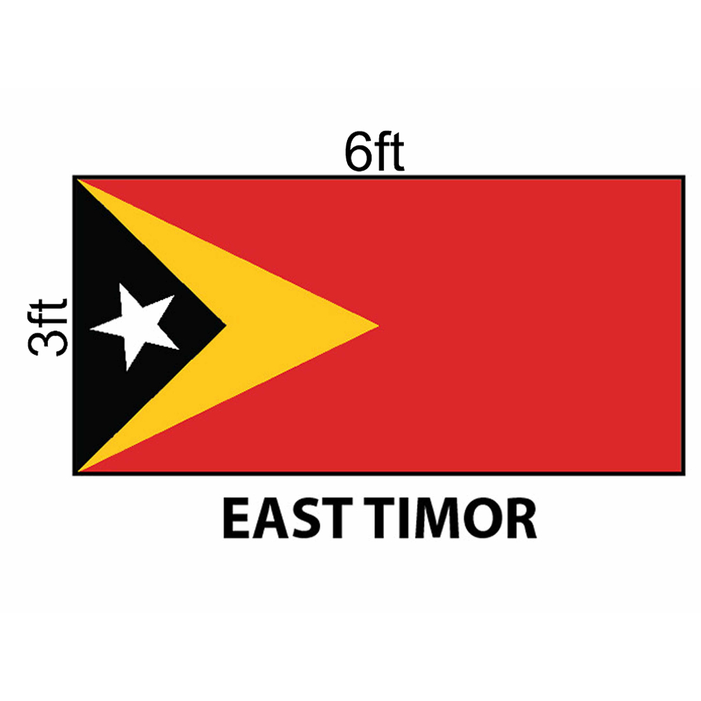 East Timor Flag 3x6ft, Bendera East Timor 3x6ft, Polyester | Shopee ...