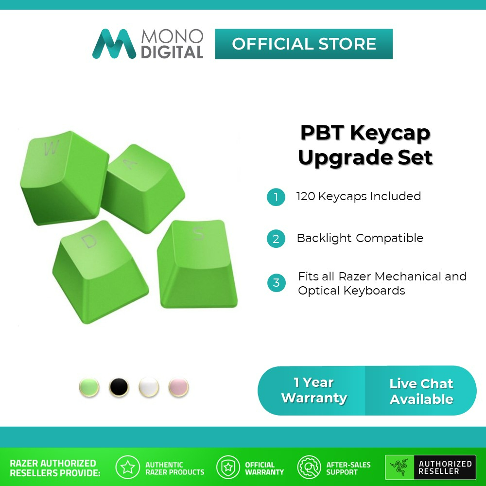 Razer PBT Doubleshot Keycaps Upgrade Set with Backlight compatible ...