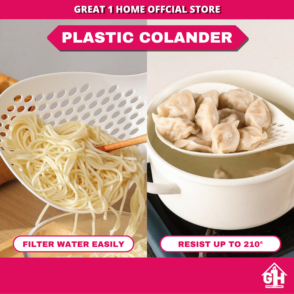 Scoop Plastic Colander Japanese Mesh Long Handle Skimmer Dumpling ...