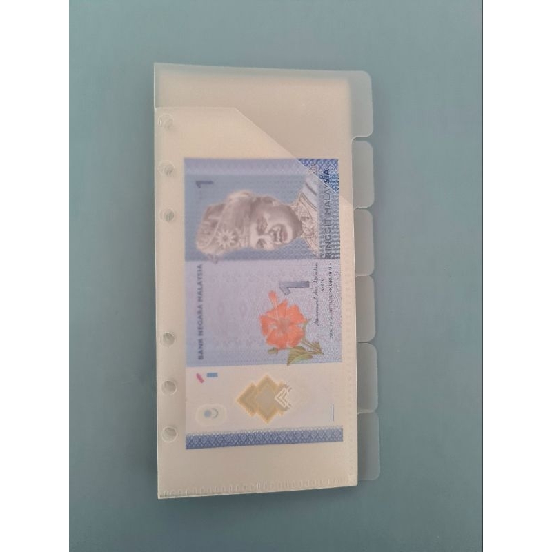 A6 SET OF 6PCS TRANSPARENT FROSTED PVC MONEY CASH ENVELOPE WITH TABS ...