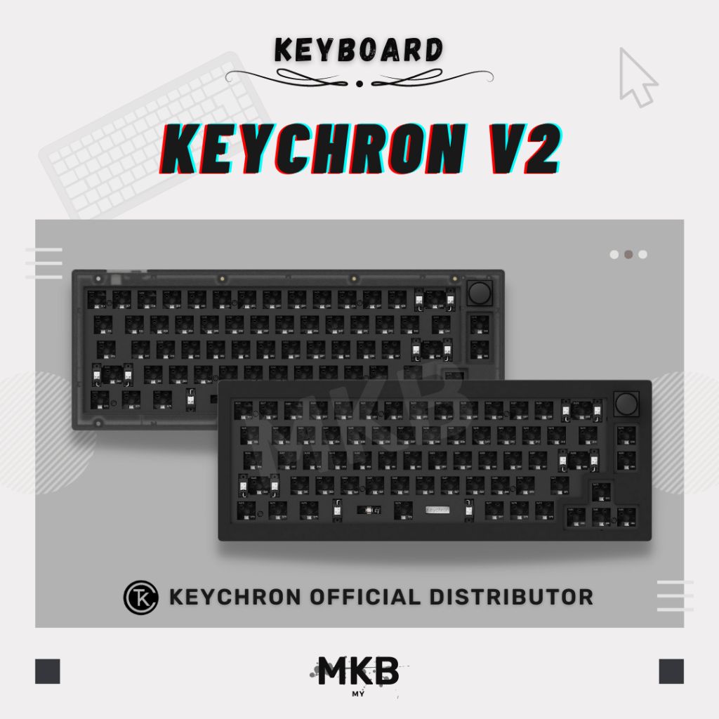 Keychron V2 Keyboard Kit Hot Swap Custom Rgb Qmk Via South Facing Screw