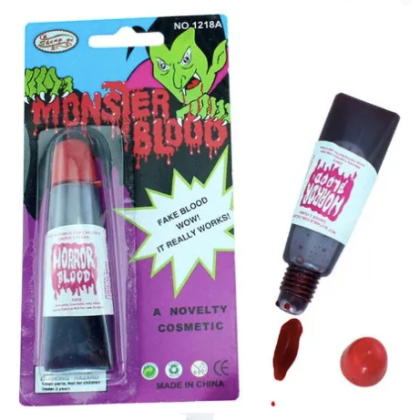Halloween Fake Blood Tube Prop Accessory Stage Prank Theatrical Vampire ...