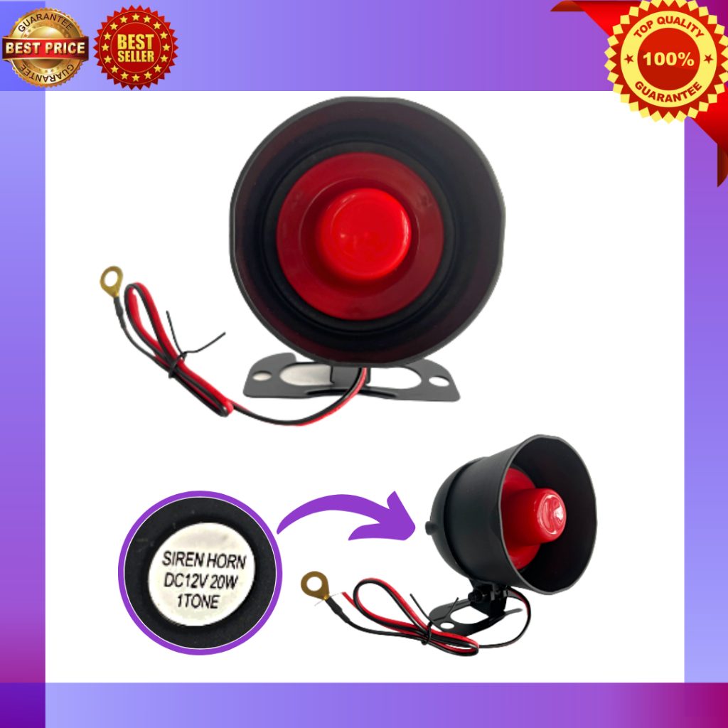 1 TONE SIREN (CAR ALARM SIREN) (1 TONE 20W High Power) | Shopee Philippines