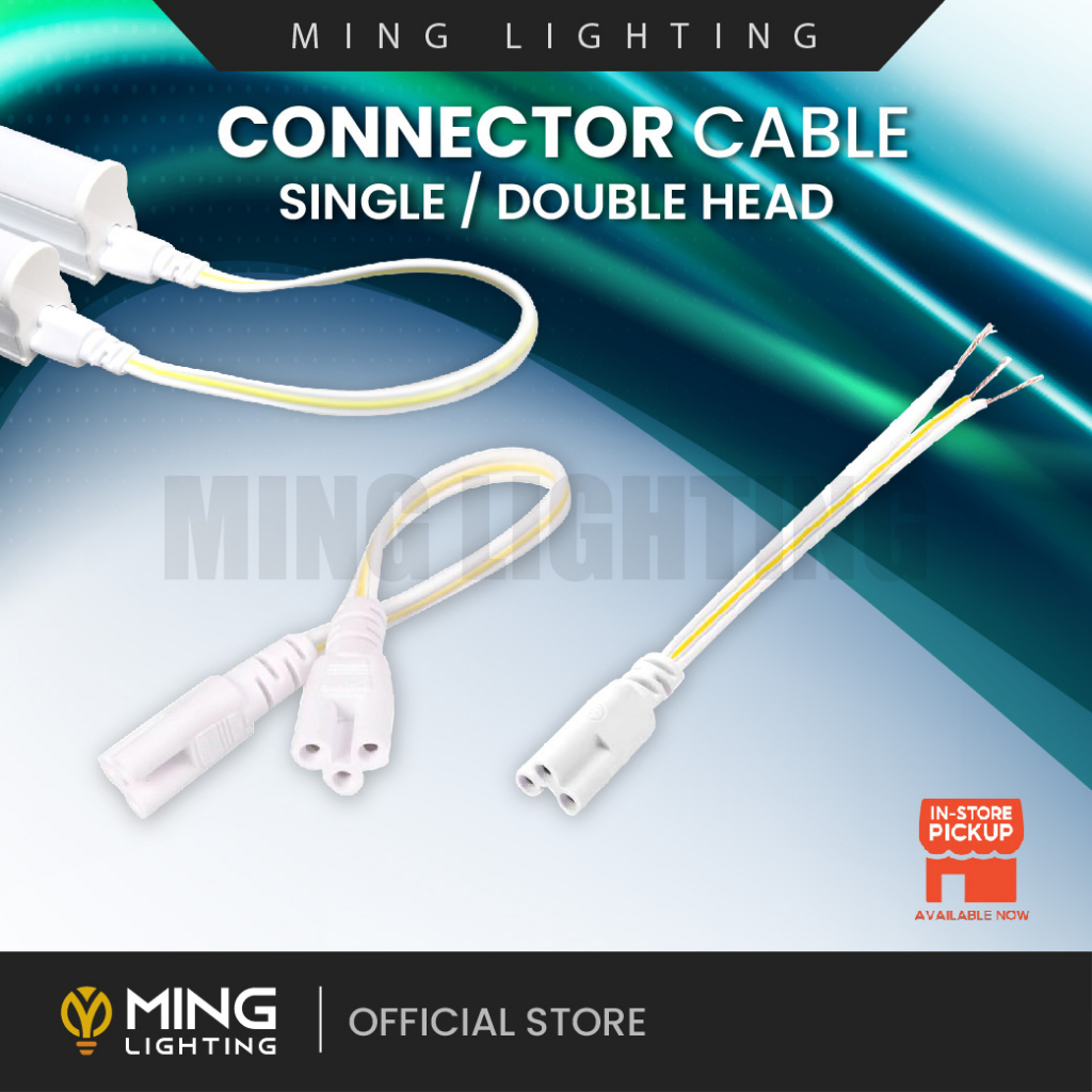 LED T5 Connector Cable 2 3 Pin Tube Light Corner Joint Single Double Head Jointer Lampu Wayar ...