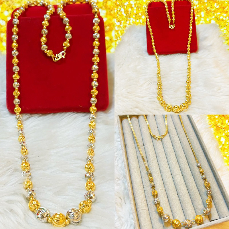 70cm SNAKE STOMACH BOBA NECK CHAIN (BANGKOK GOLD / 24K KOREA GOLD ...