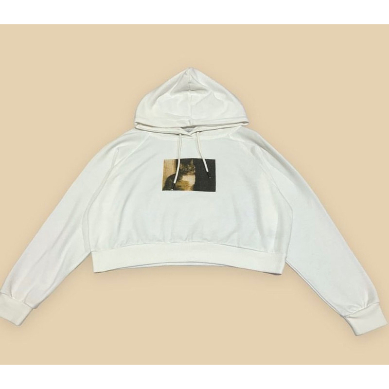 CROP TOP HOODIE (WHITE) | Shopee Philippines