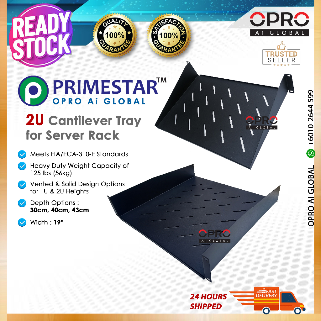 Primestar TM 2U Cantilever Tray Sirim Standard 19" Vented Server Rack ...