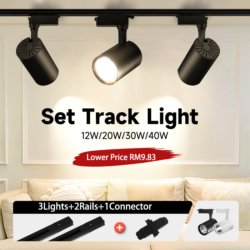 Track Light Set 12W 20W 30W lampu Spotlight Lampu Track Light Spot ...