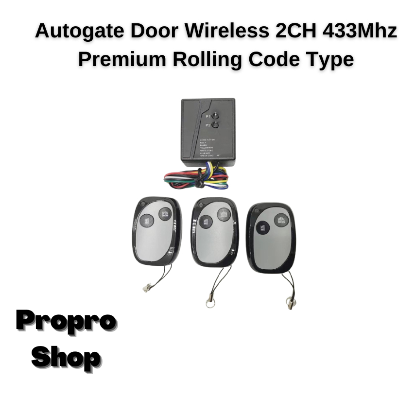 Autogate Door Remote & Reciver 1+3 Wireless 2CH 433Mhz Premium Rolling ...