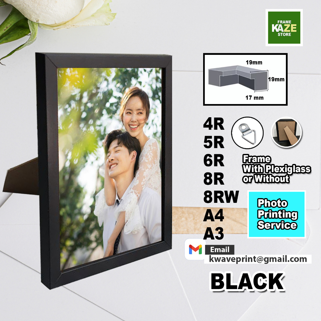 Photo Frame Wooden Black 4R 5R 6R 8R 8RW A4 A3 Photo Plexiglass Sheet Frame Certificate Frame ...