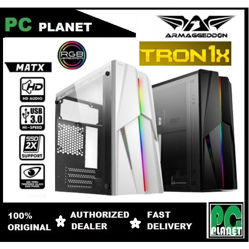 Armaggedon Tron 1X MATX PC Gaming Case RGB Light Strip Front Panel ...